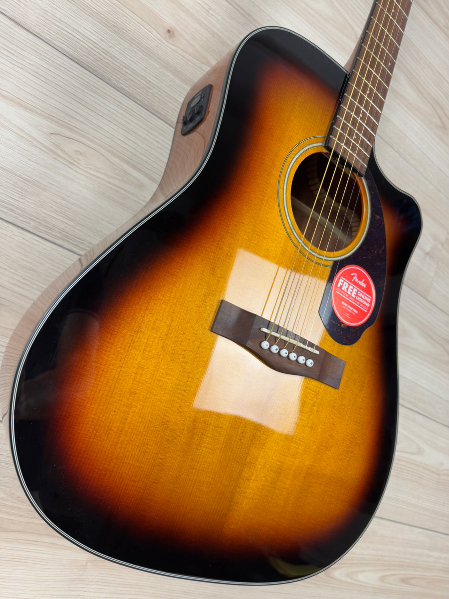 Fender CD-140SCE Dreadnought Electro / Acoustic Guitar Sunburst with c ...